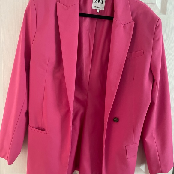 Zara | Jackets & Coats | Zara Pink Blazer | Poshmark